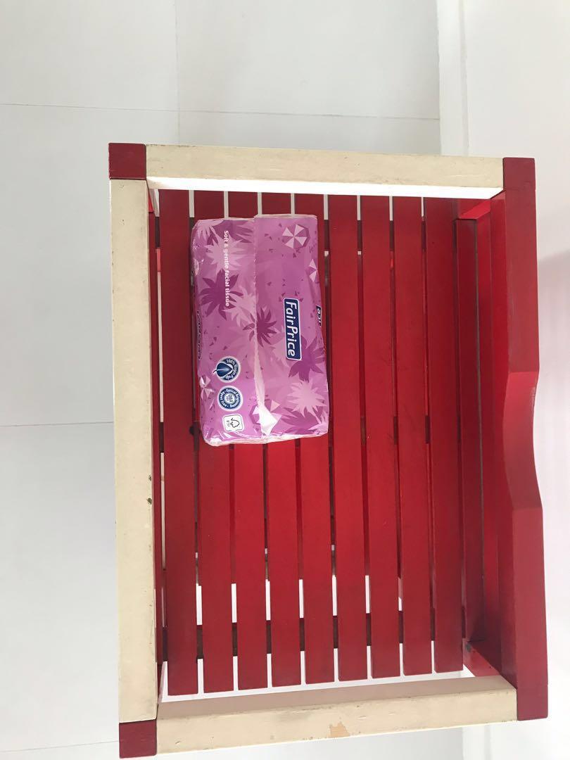 IKEA 2 tier wooden rack with wheels, Furniture & Home Living, Furniture ...