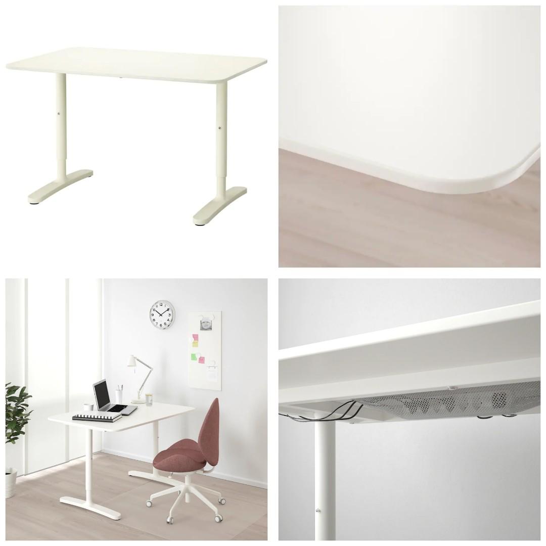 Ikea Bekant Desk (White) 120x80 cm, Furniture & Home Living, Furniture ...