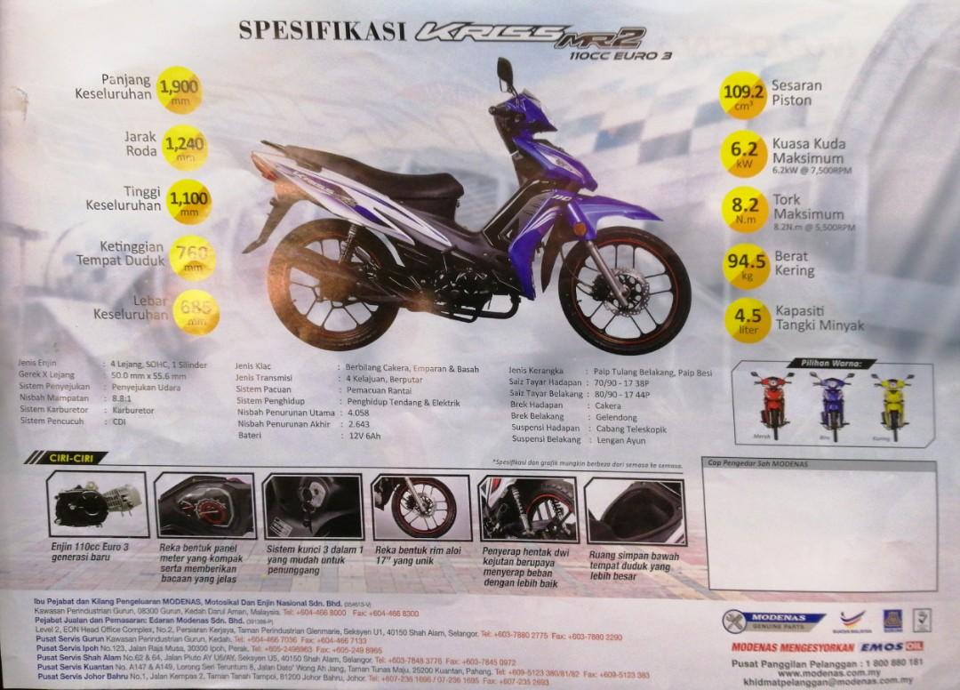 Modenas Kriss Mr2 110cc, Motorbikes on Carousell