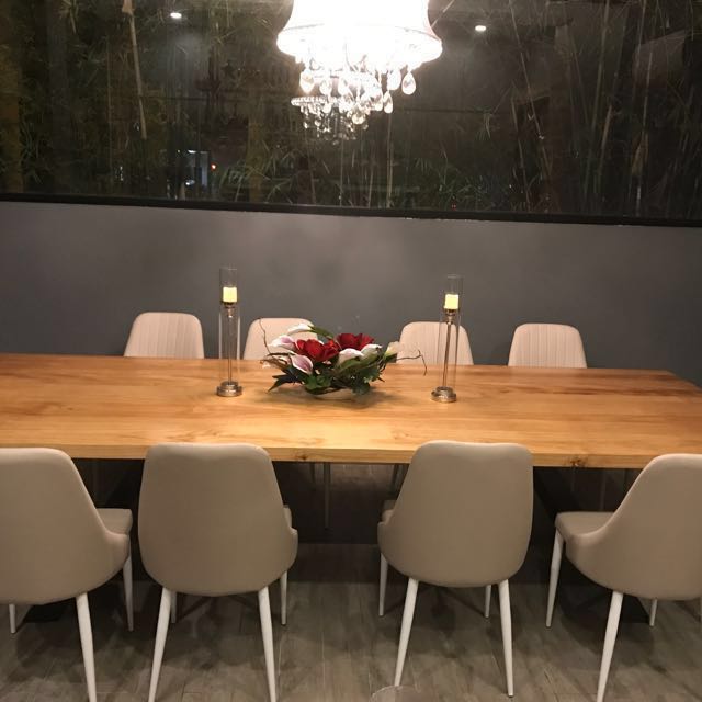 3.2x1.2m Hard Oak Wood Long Table, Furniture & Home Living, Furniture ...