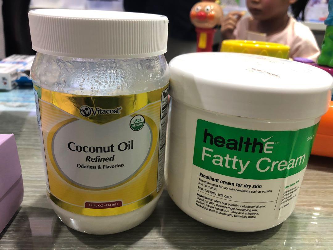 濕疹孖寶-全新直送 HealthE Fatty Cream + Vitacost Organic Coconut Oil Refined ...