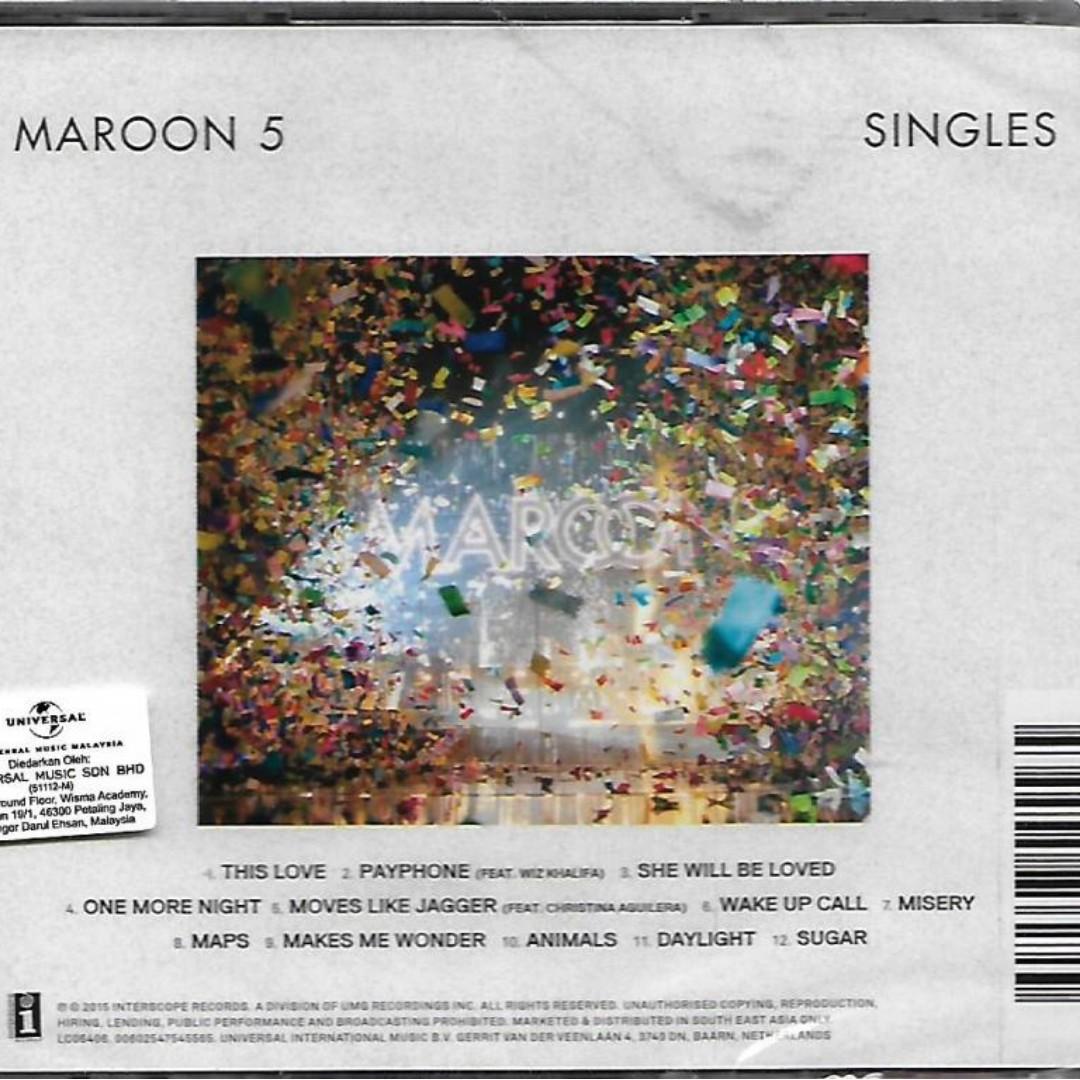 Maroon 5 Singles Collection Greatest Hits CD South East Asia Edition ...
