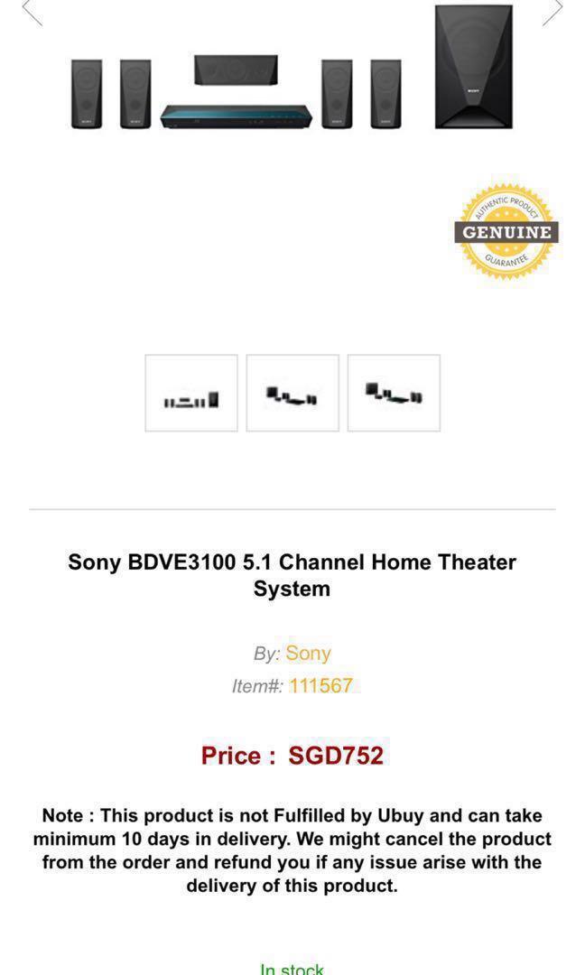 Sony BDV-E3100 3D Blu-ray Home Theater with Wi-Fi speaker i, Audio ...