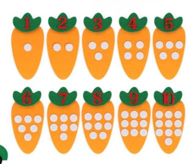 Toddlers numbers/ counting learning materials (carrots), Toys & Games ...