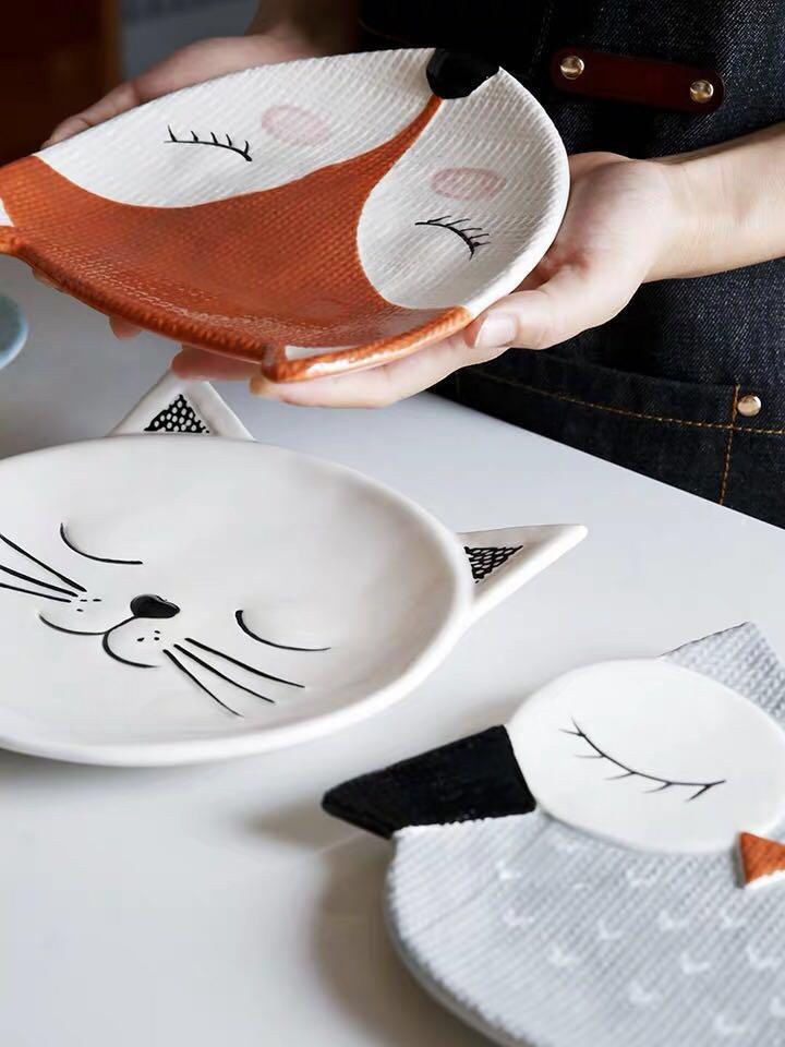 Cartoon Cute Animals Ceramic Breakfast Plates, Furniture & Home Living ...