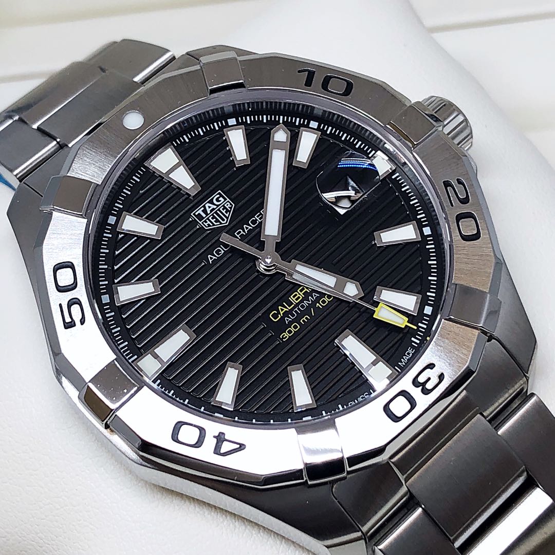 FS.BNIB TAG HEUER AQUARACER CALIBRE 5 AUTOMATIC BLACK DIAL 300M 43MM ...