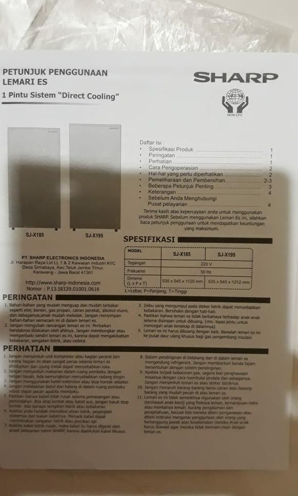 Kulkas Sharp 1 pintu kondisi sempurna, Elektronik, Lainnya di Carousell