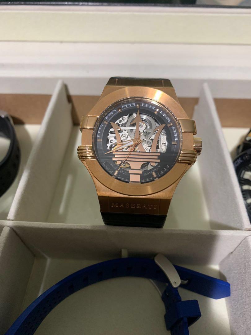 Maserati Potenza Skeleton Limited Edition Dial Black Strap