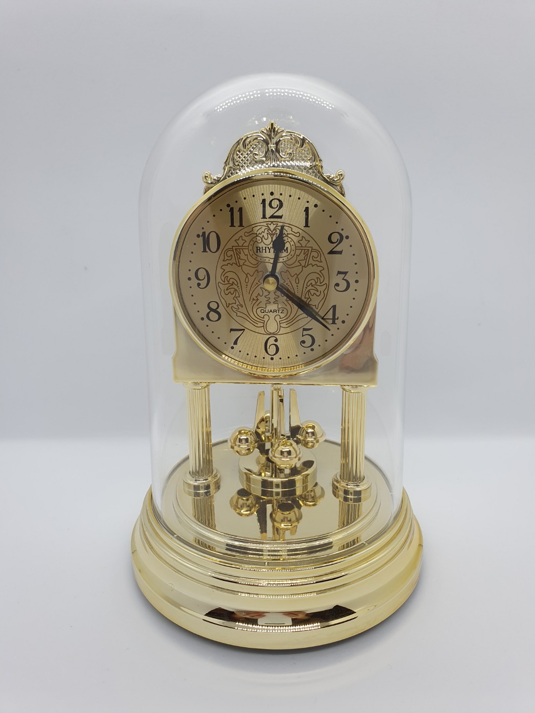 Rhythm Gold Rotating Pendulum Clock, Furniture & Home Living, Home ...