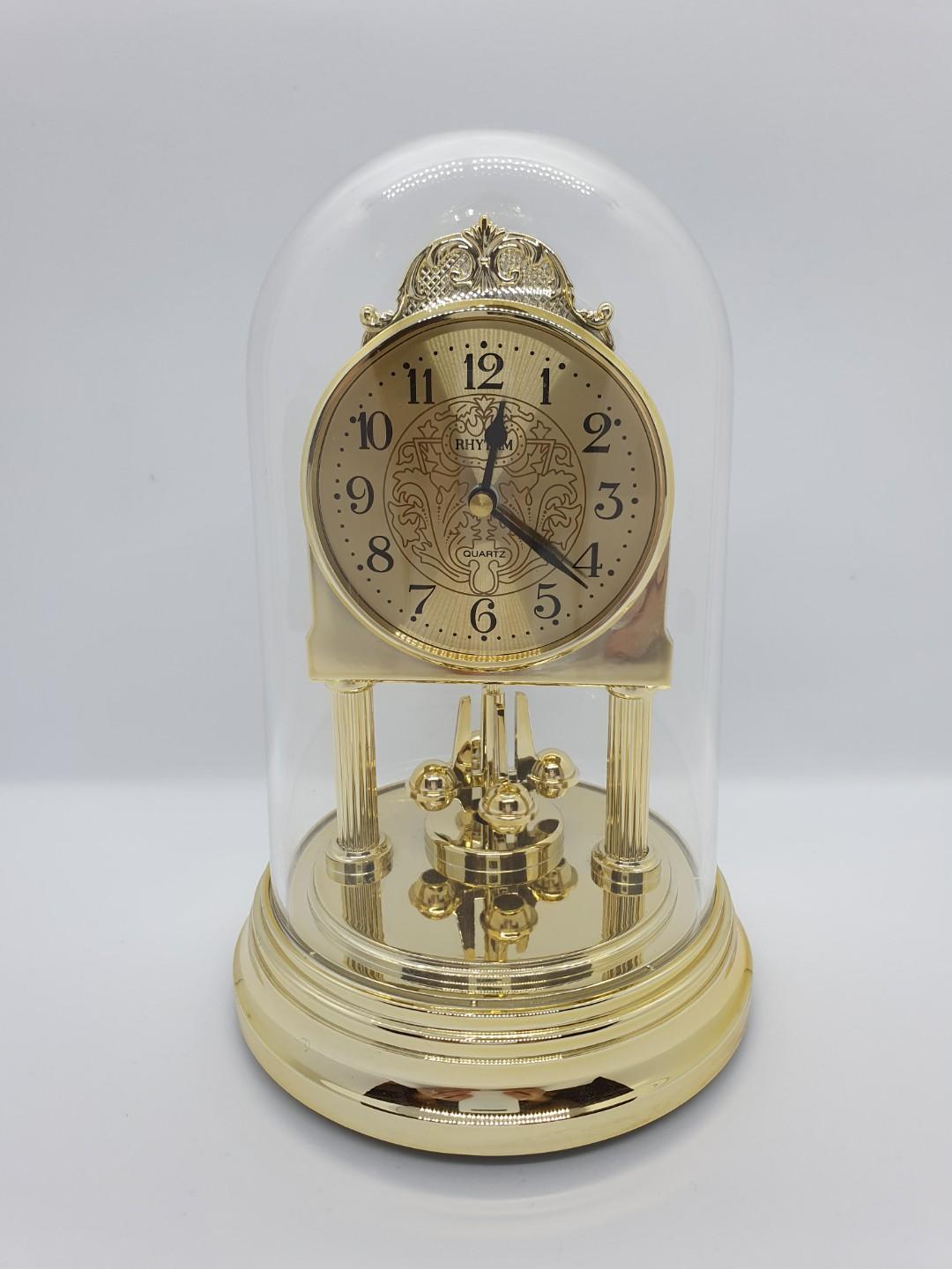Rhythm Gold Rotating Pendulum Clock, Furniture & Home Living, Home ...