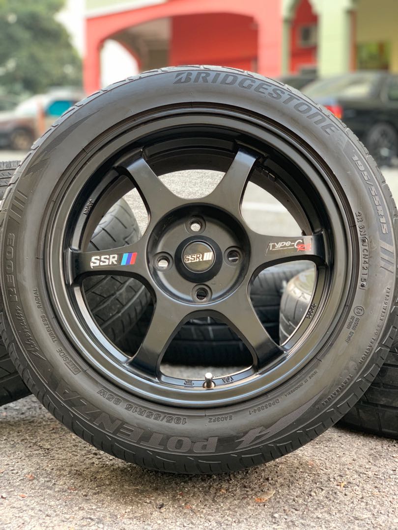 ssr type c 15 inch sports rim wira tyre 70%, Auto Accessories on Carousell