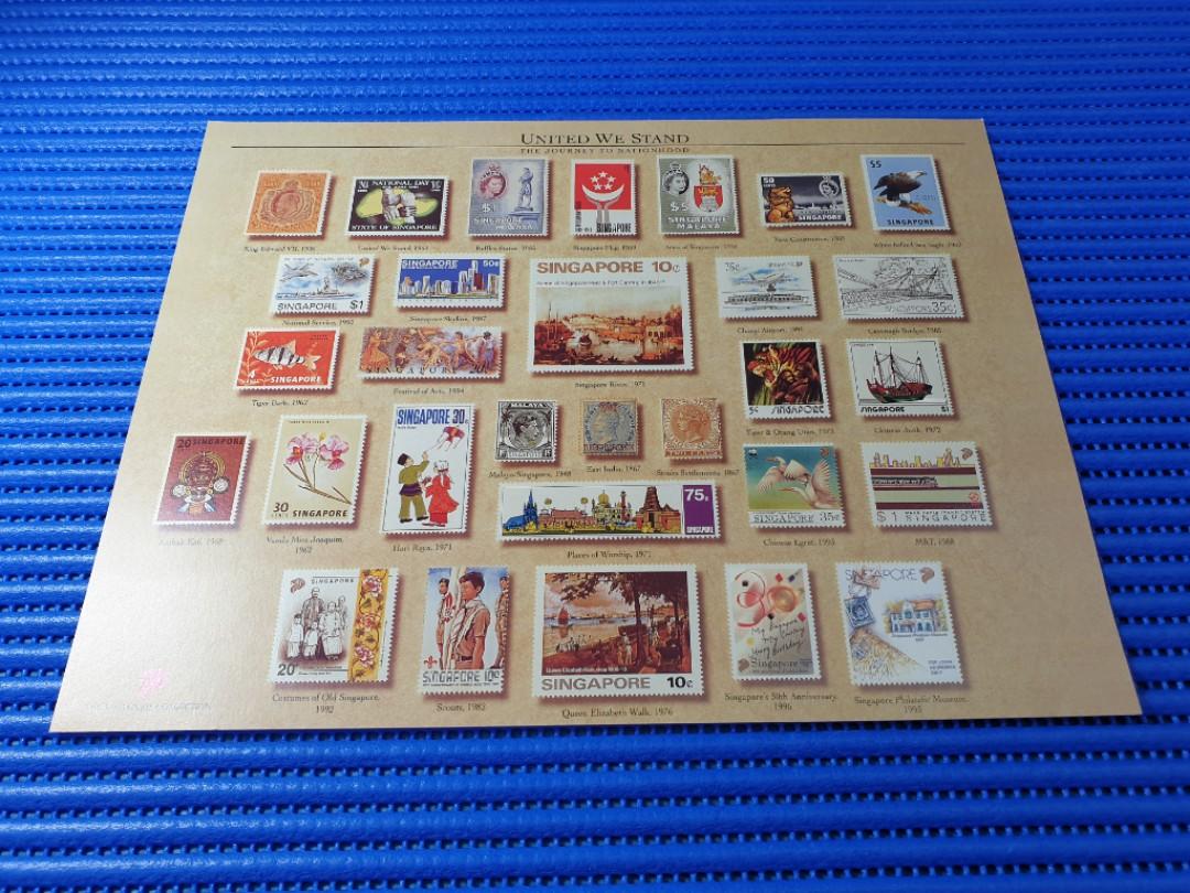1995 The Singapore Collection. 30X Ingots of Singapore Postage Stamps minted in Gold-Plated ...