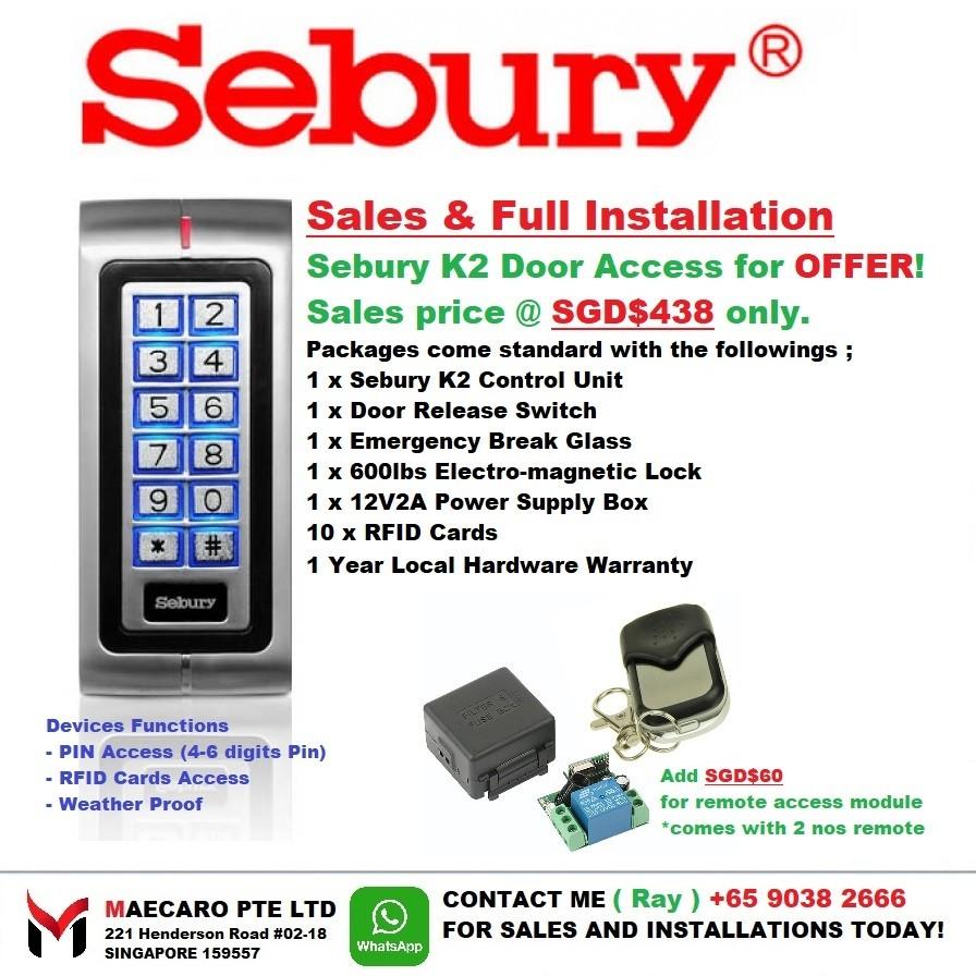 Door Access system (SEBURY), Furniture & Home Living, Security & Locks ...