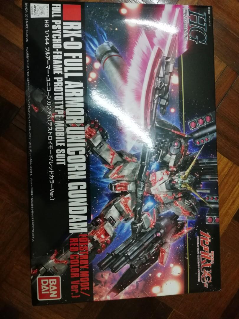 Full Armor Unicorn Gundam (Destroy Mode/Red Color Ver.) (HGUC), Hobbies & Toys, Collectibles ...