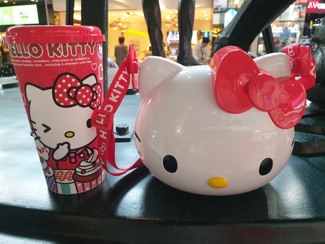 Hello Kitty Popcorn Bucket with Cup, Everything Else on Carousell