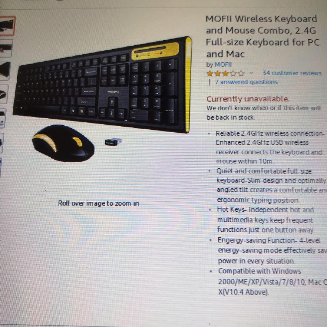 MOF ii 2.4GHz Wireless Mouse & Keyboard, Computers & Tech, Parts ...