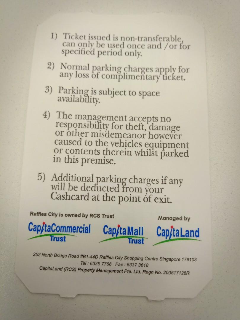 Raffles City car park coupon, Car Accessories, Accessories on Carousell