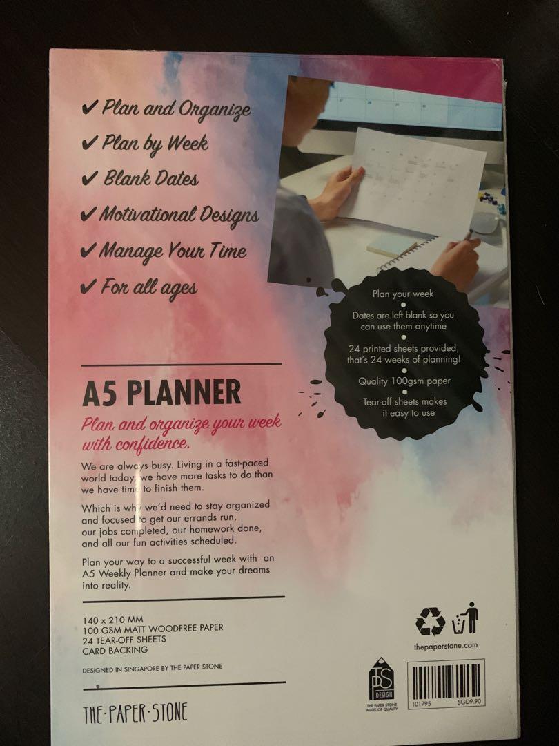 Weekly planner (from Paper Stone), Hobbies & Toys, Stationery & Craft ...