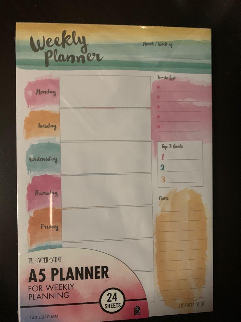 Weekly planner (from Paper Stone), Hobbies & Toys, Stationery & Craft ...