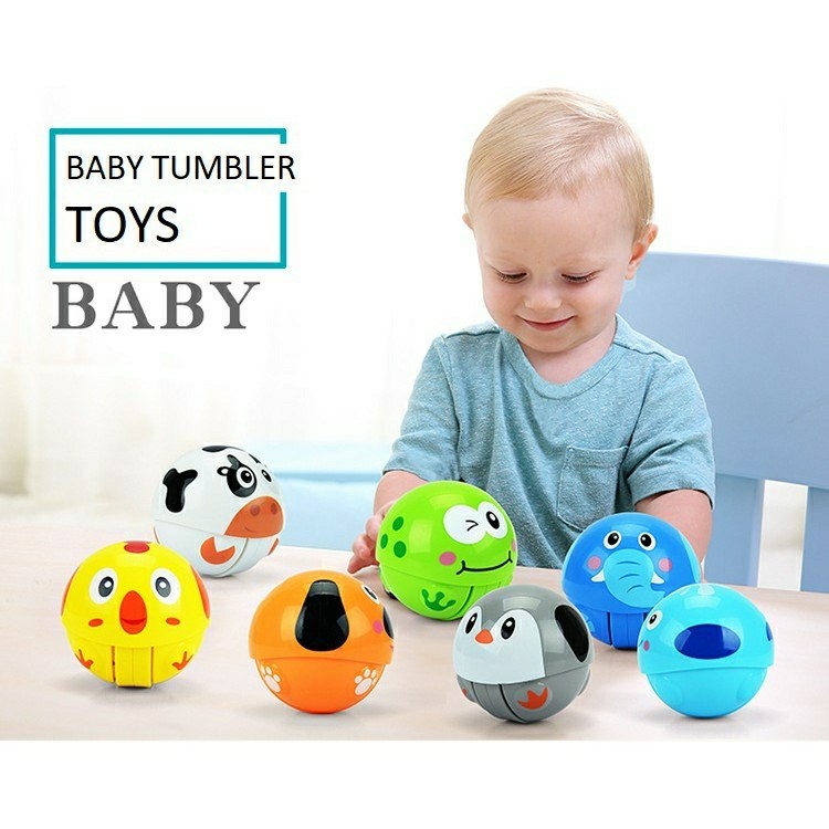 Animals Tumbler Doll Children Baby Kids Toys Scroll Ball Nodding Doll ...