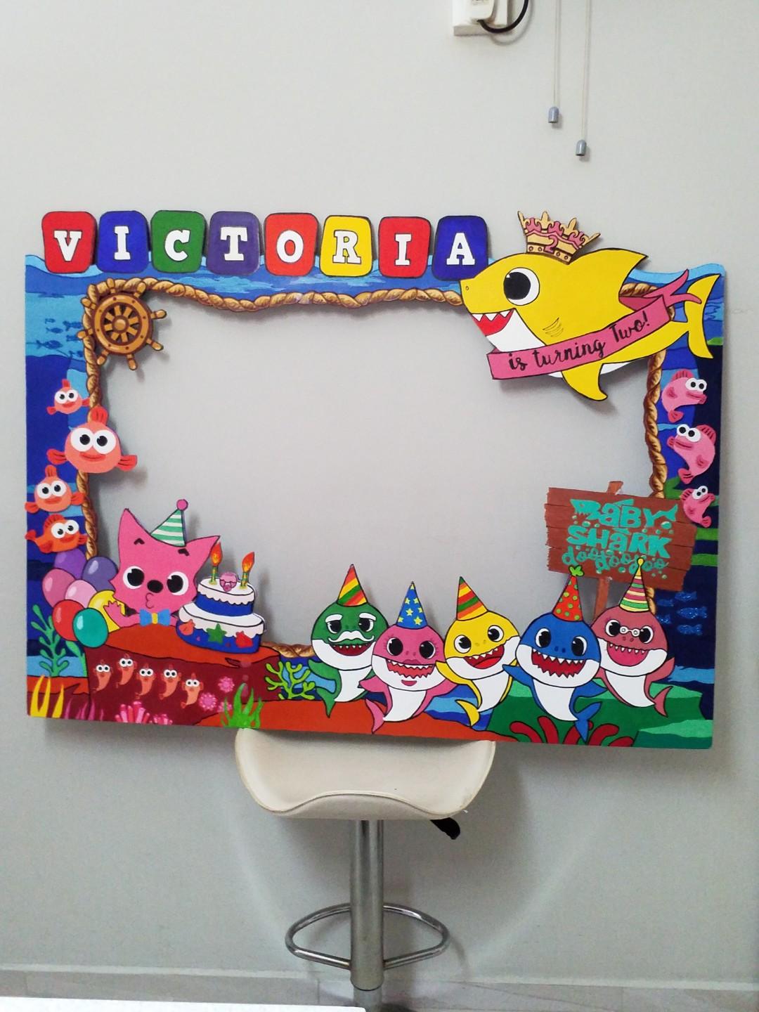 BABY SHARK THEMED PHOTOBOOTH FRAME, Babies & Kids, Toys & Walkers on ...