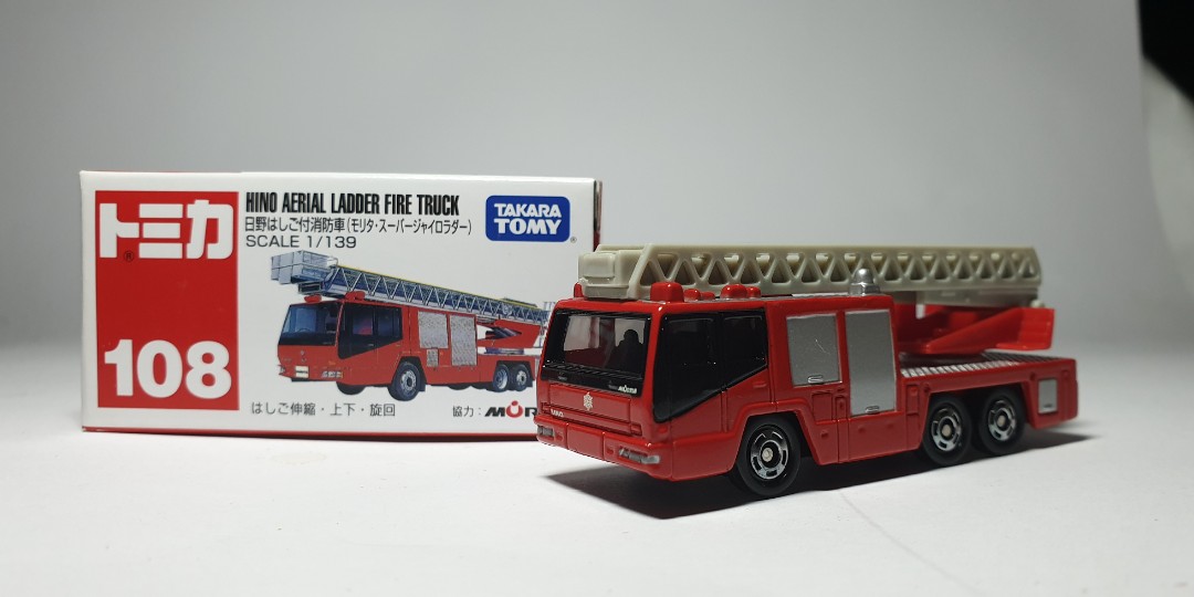 Hino Morita Aerial Ladder Fire Truck (Tomica), Hobbies & Toys, Toys & Games on Carousell