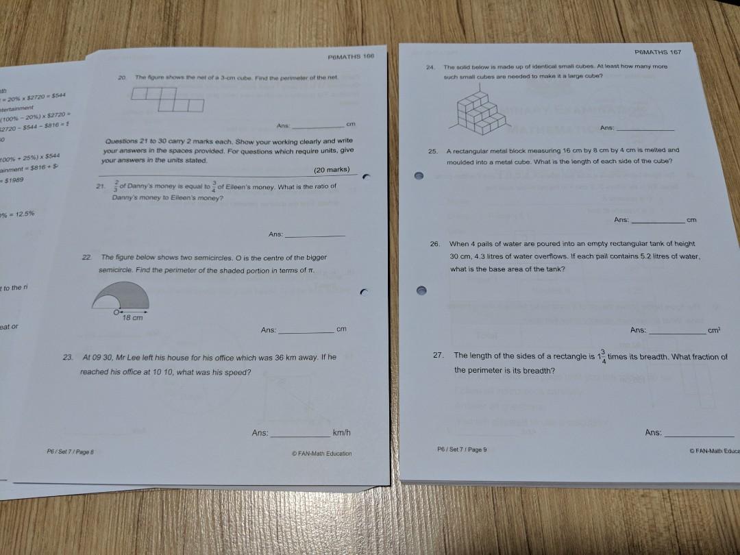 Psle math simulated exam papers, Hobbies & Toys, Books & Magazines ...