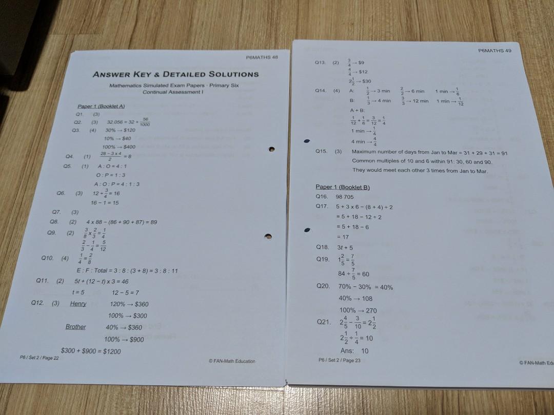 Psle math simulated exam papers, Hobbies & Toys, Books & Magazines ...