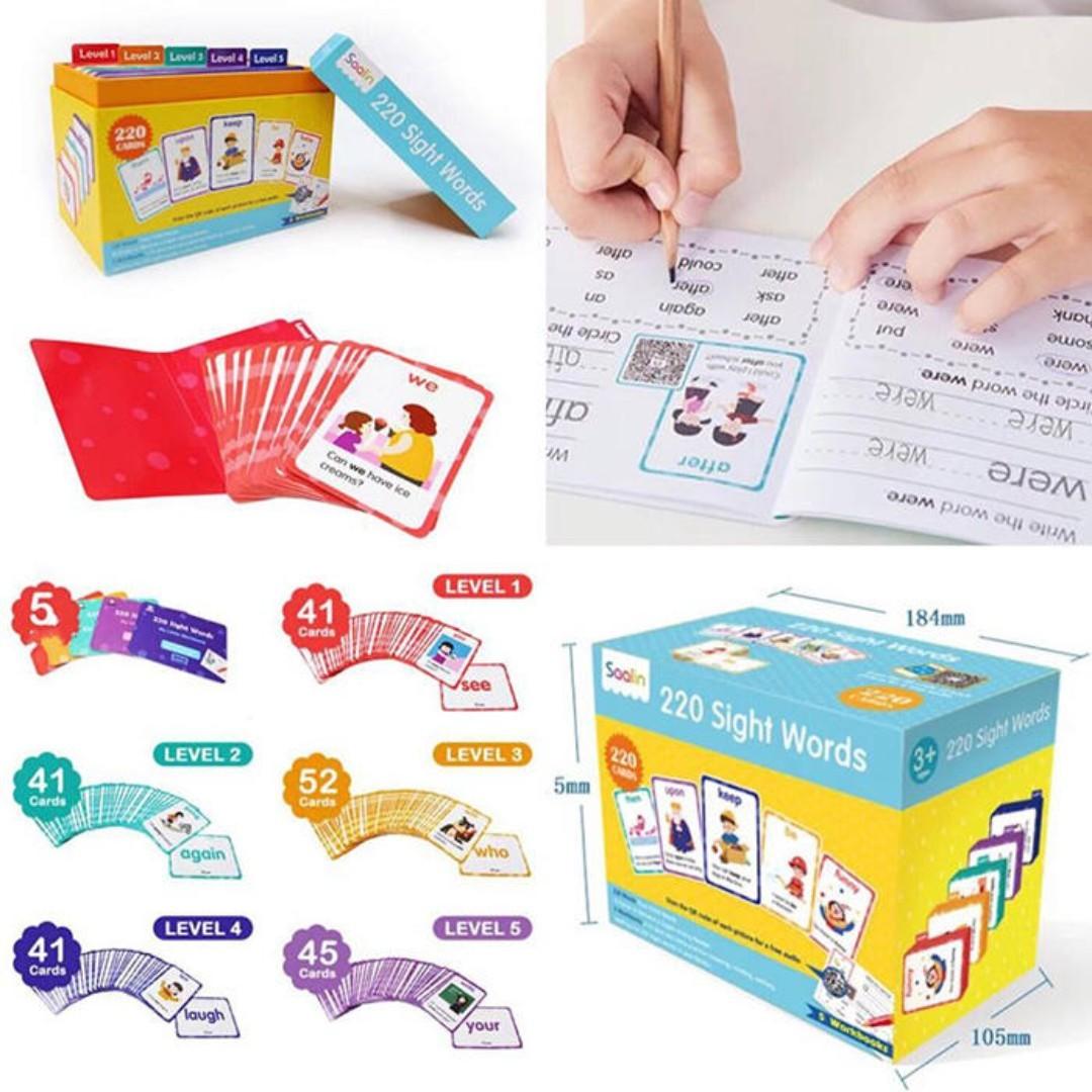 READY STOCK !! 220 Sight Word Cards by Saalin, Hobbies & Toys, Books ...