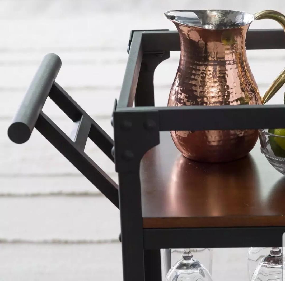 Scandinavian Wooden Whisky Wine Bar Cart Trolley, Furniture & Home ...