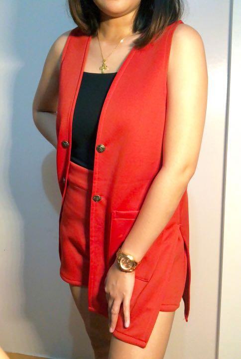 [SOLD] Vest Coordinates, Women's Fashion, Dresses & Sets, Sets or ...