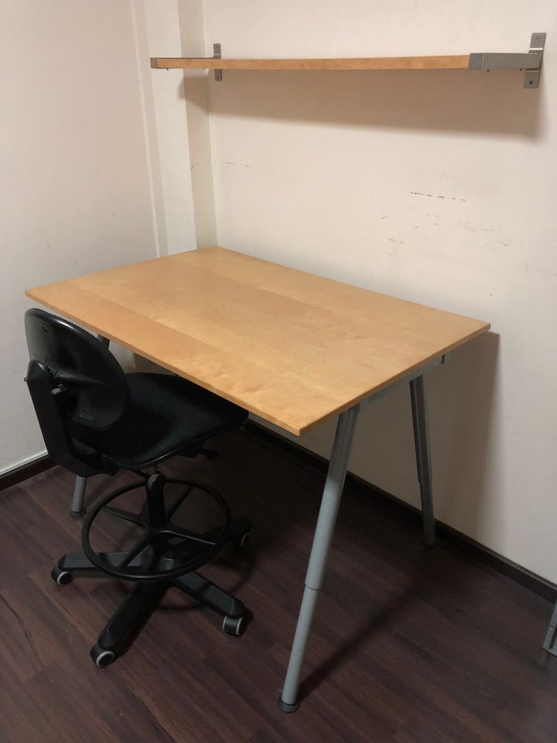 Complete Study/Computer Table w Wall Shelf & High Chair, Furniture ...