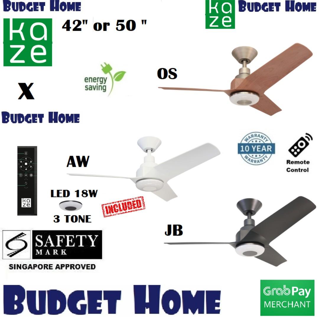 Kaze Nova DC motor ceiling fan with light, Furniture, Home Decor ...