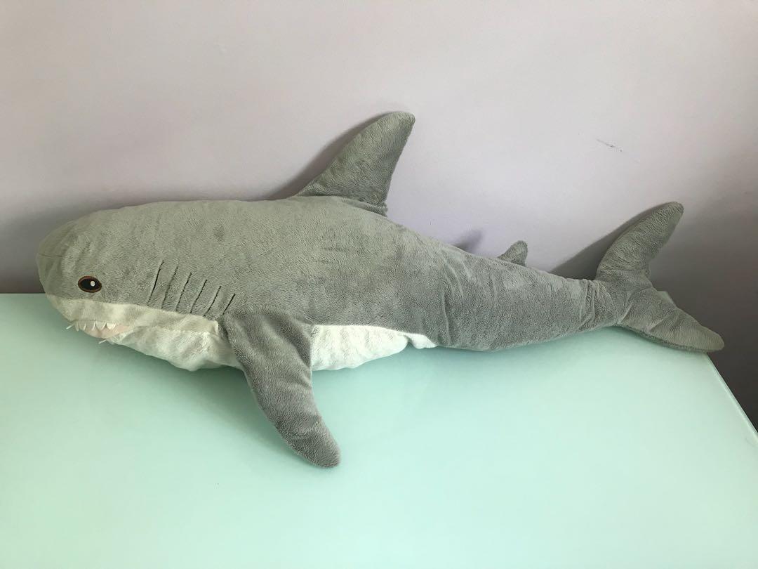 Grey shark soft toy, Toys & Games, Stuffed Toys on Carousell