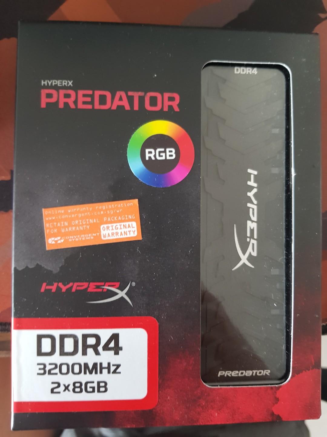 BNIB HyperX Predator RGB 3200MHz 16GB ram, Computers & Tech, Parts ...