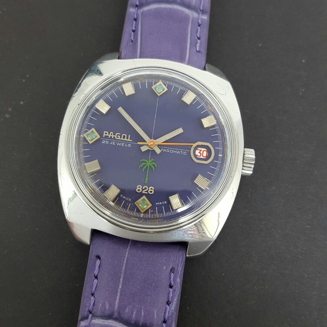 Purple Pagol Automatic Vintage Watch, Luxury, Watches on Carousell