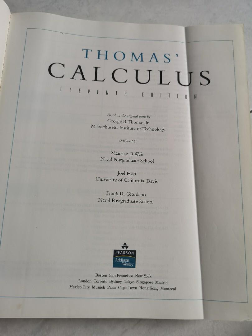 Thomas Calculus (Eleventh Edition), Hobbies & Toys, Books & Magazines ...