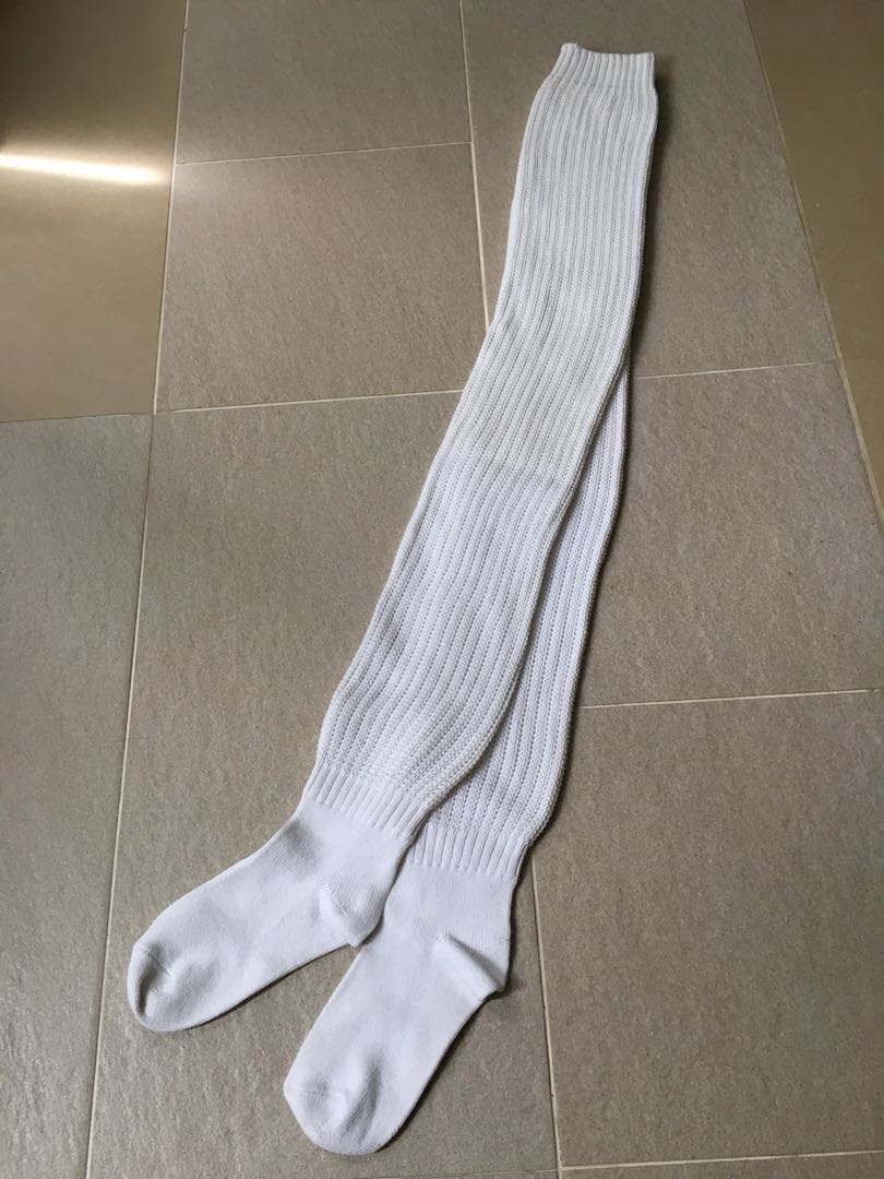 Ultra Long White Socks, Women's Fashion, Watches & Accessories, Socks ...