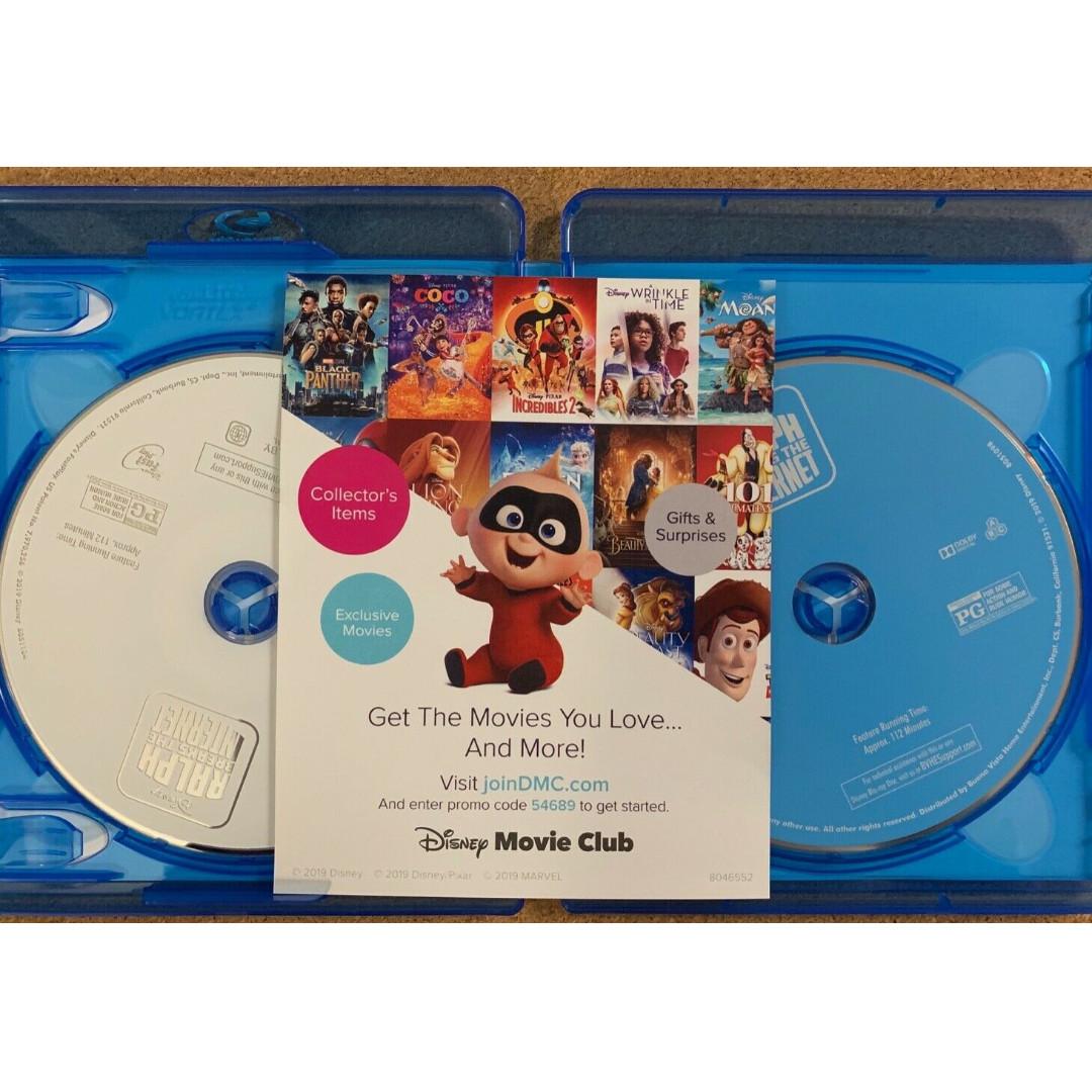DISNEY RALPH BREAKS THE INTERNET BLU RAY DVD 2 DISC SET + SLIPCOVER ...