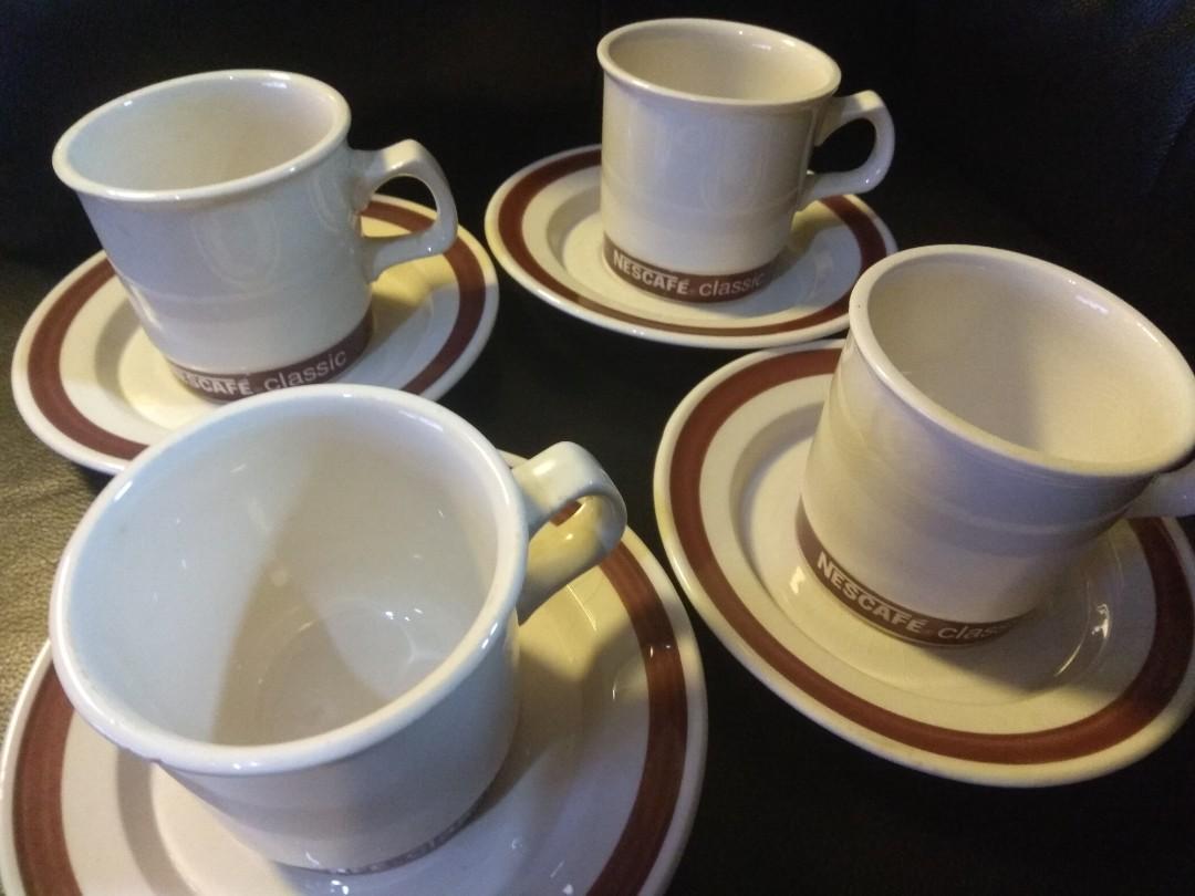 NESCAFE Classic Vintage Cup & Saucer Set, Furniture & Home Living ...
