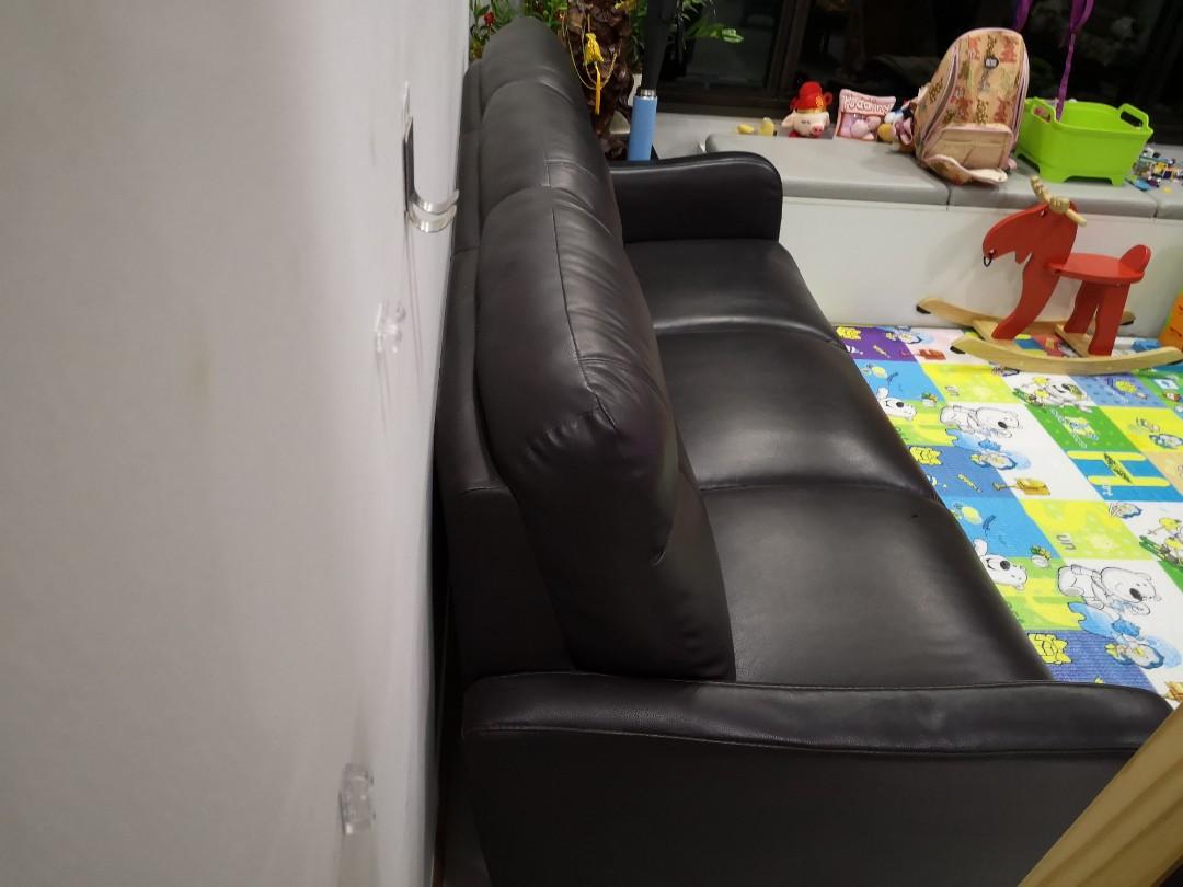 sofa - 3 seater (PVC material), Furniture & Home Living, Furniture ...