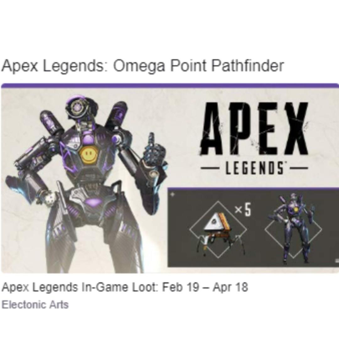 [APEX LEGENDS] OMEGA POINT PATHFINDER SKIN AND 5 FREE PACKS!, Video ...