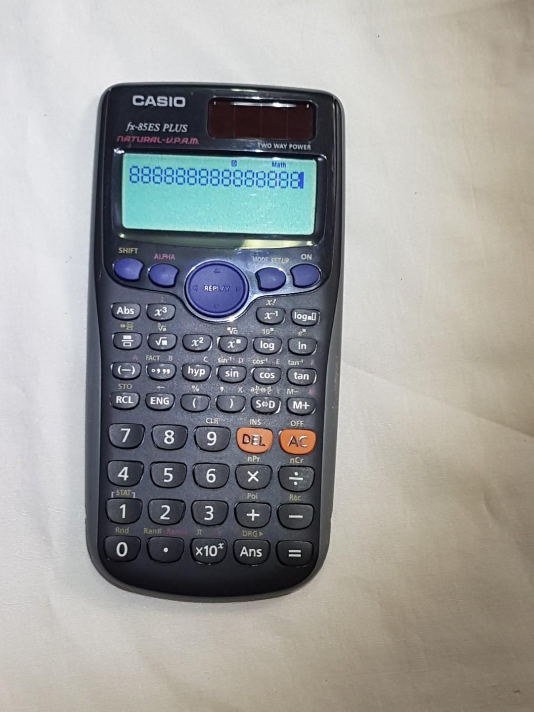 Casio fx-85ES PLUS NATURAL-V.P.A.M. Two Way Power Scientific Calculator ...