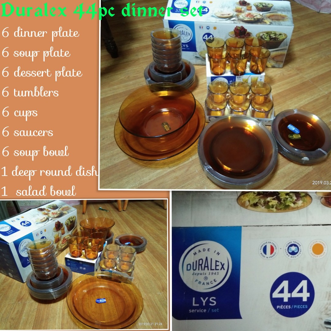 Duralex 44pc dinner set, Furniture & Home Living, Kitchenware ...