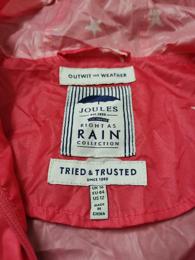Joules Golightly red waterproof packaway jacket/raincoat, Women's ...