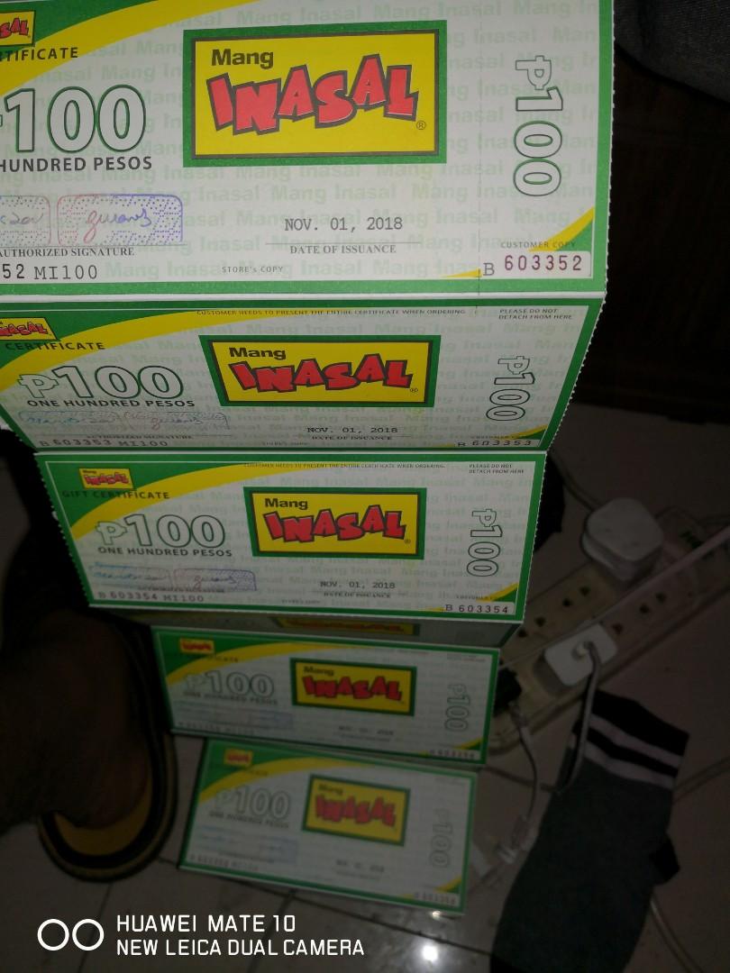 Mang Inasal GC, Tickets & Vouchers, Store Credits on Carousell