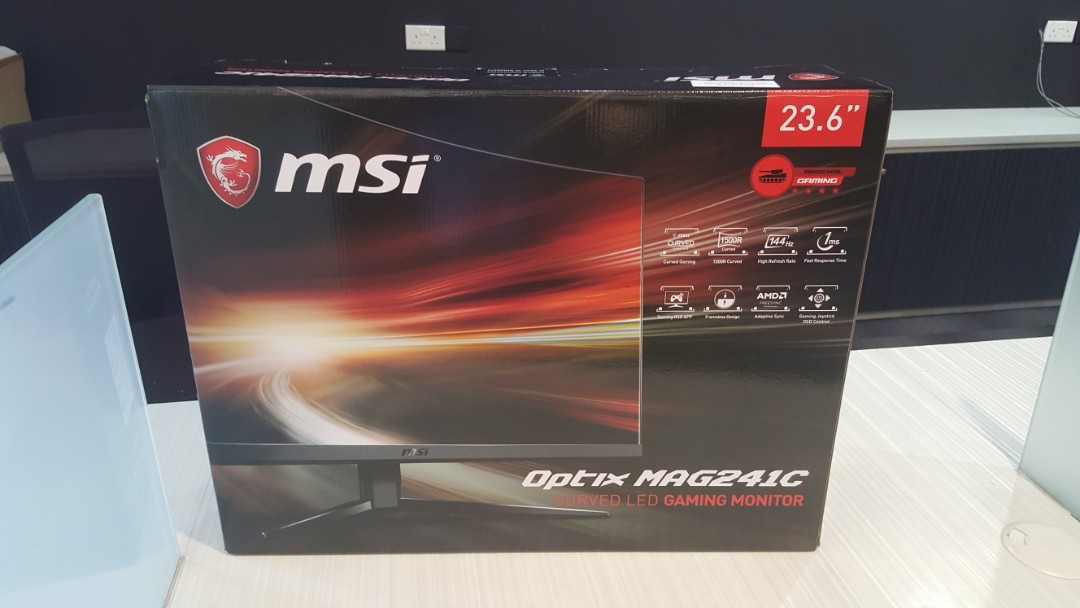 MSI Optix mag241c curved led gaming monitor, Computers & Tech, Parts ...