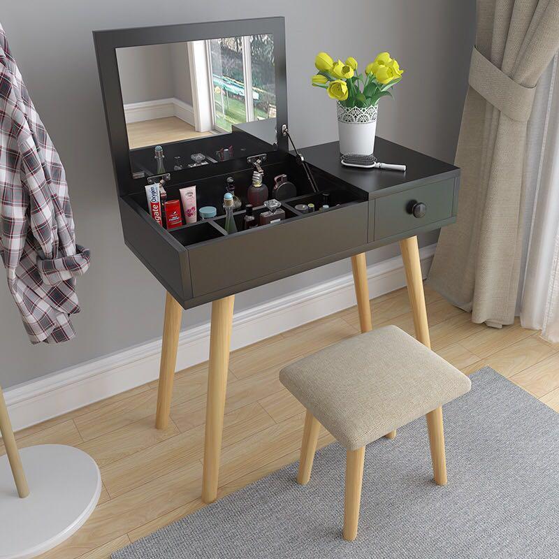 2-in-1 makeup + study table with stool (preorder), Furniture & Home ...