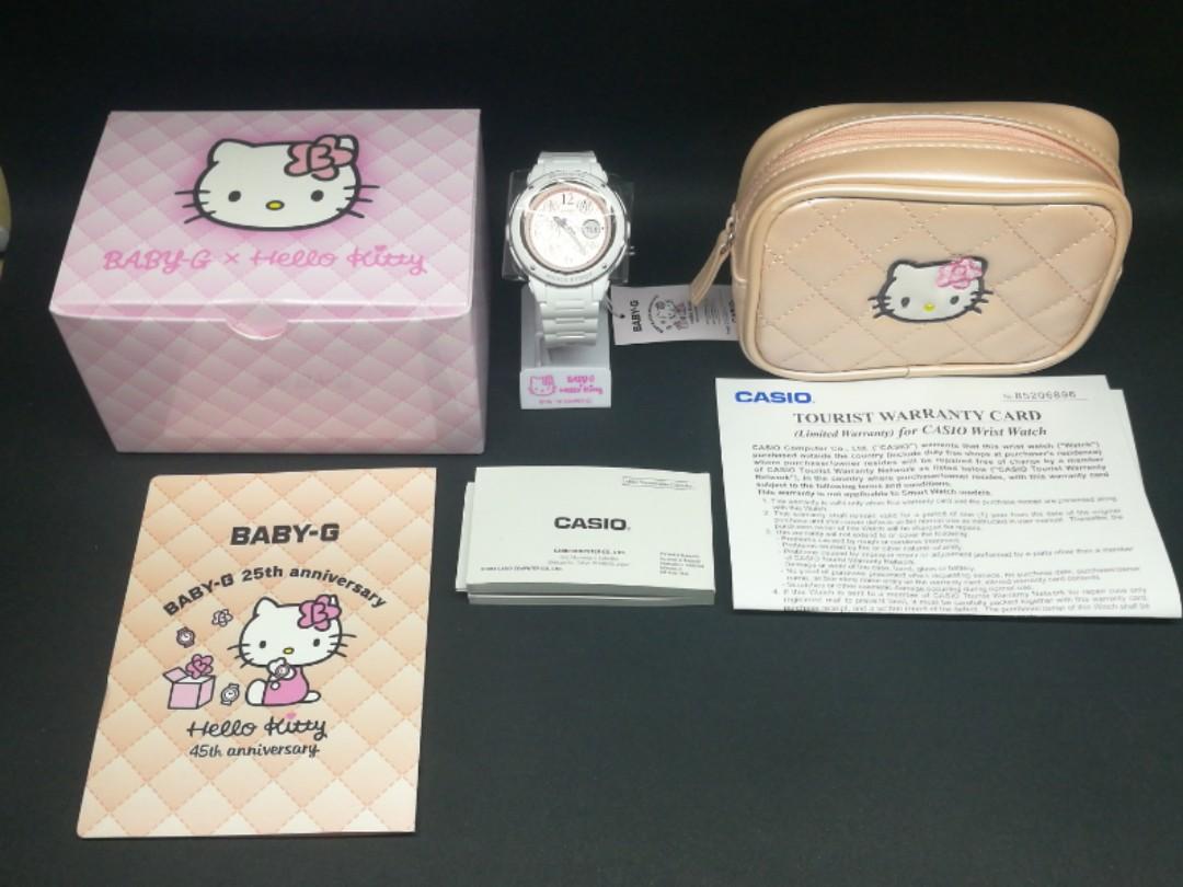 Baby-G 45th Anniversary White Hello Kitty Casio Watch, Women's Fashion ...