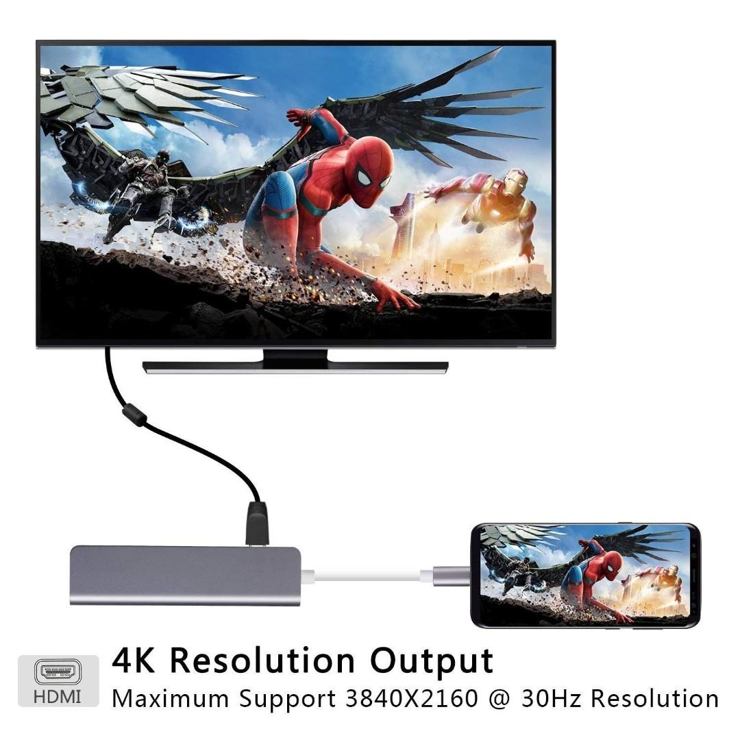 (BNIB) Nintendo Switch Type C to 4K HDMI Adapter with 2x USB 3.0 and PD Power Delivery for ...